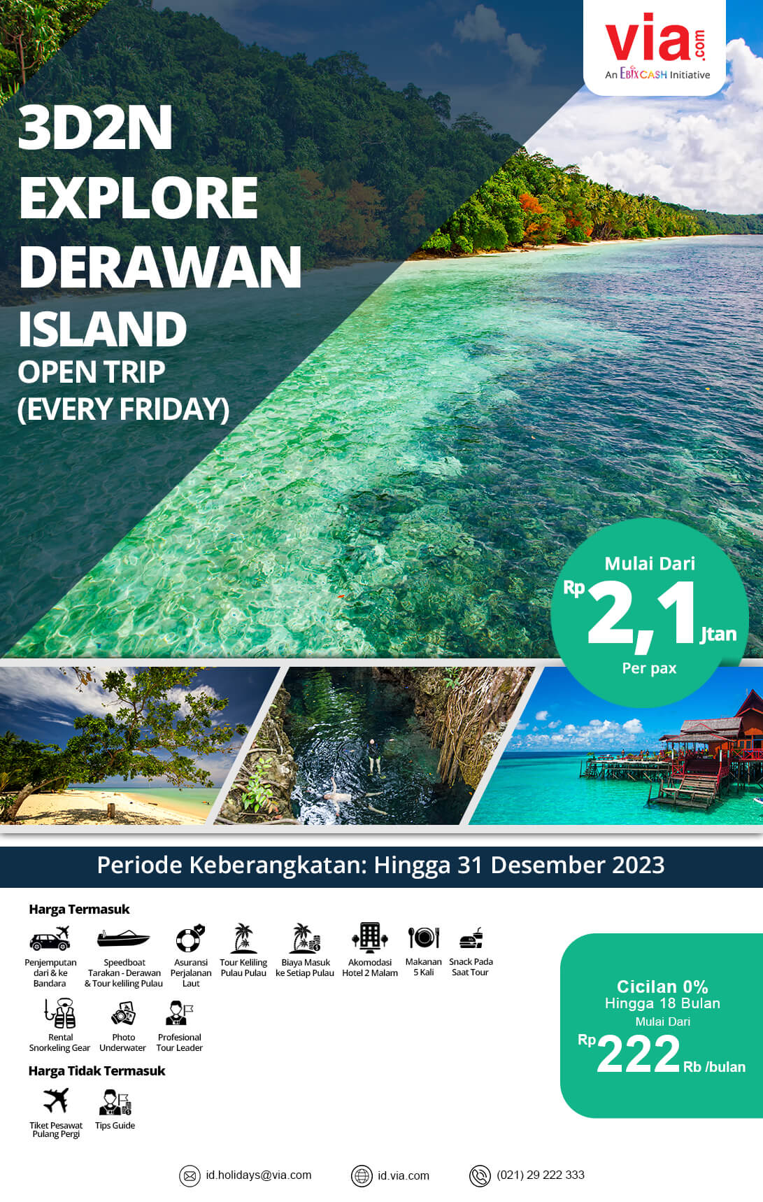 3D2N Explore Derawan (Open Trip)